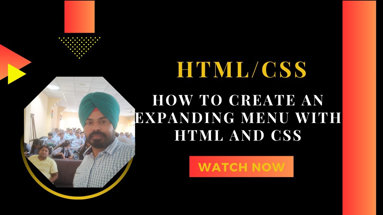 How to Create an Expanding Menu with HTML and CSS | Step-by-Step ...