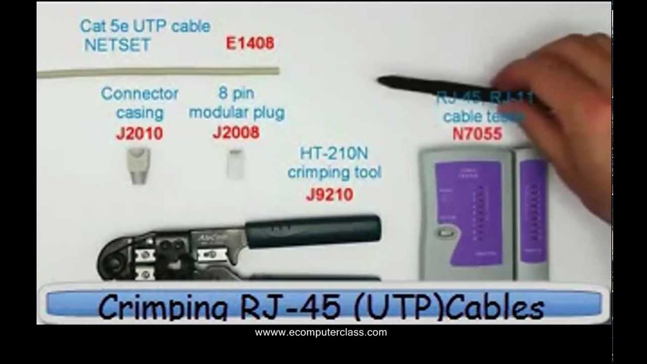 cablage résaux du connecteur RJ-45 utilisant le cable UTP(crimping RJ ...