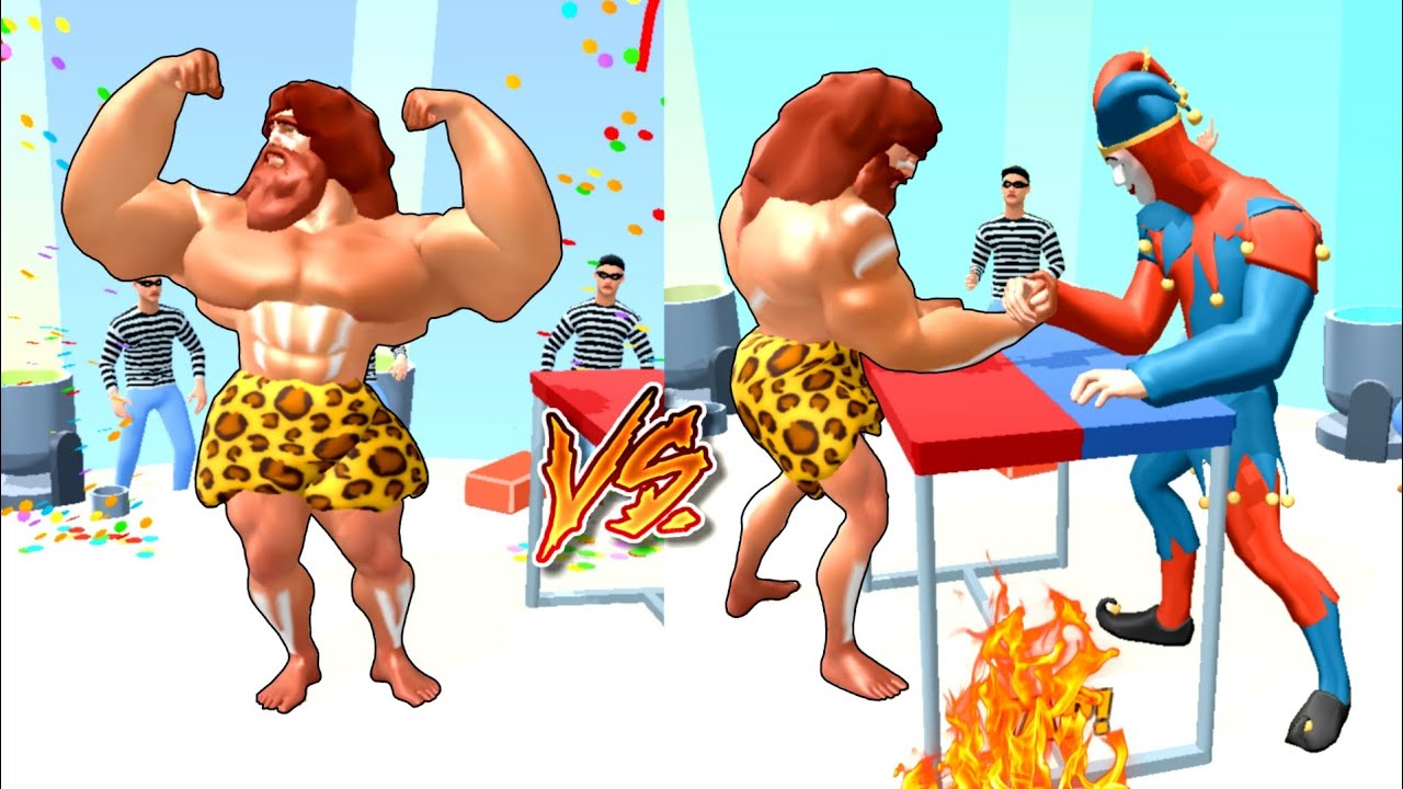 Tarzan Vs Red Joker Arms Wrestling Fight In Muscle Rush / muscle rush ...