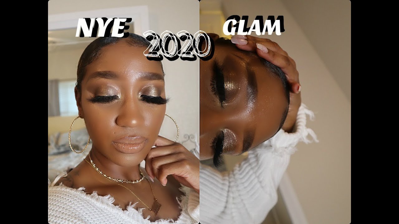 NYE 2020 GLAM MAKEUP LOOK (Slow motion) Colourpop Good as Gold Palette ...