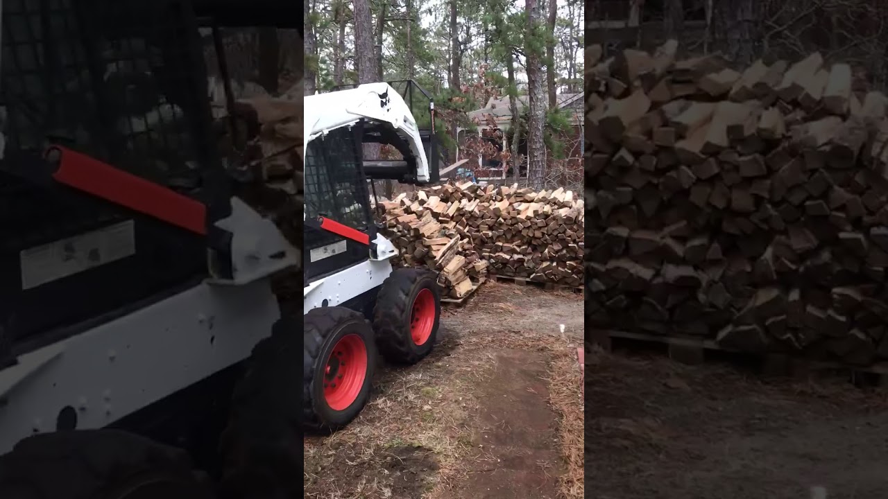 Moving firewood VERY carefully - YouTube