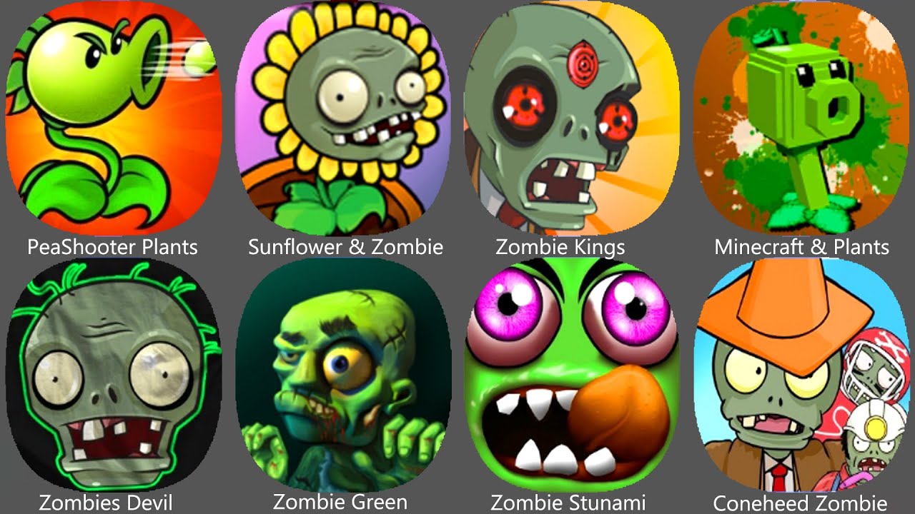 PeaShooter Plants,Sunflower & Zombie,Zombie Kings,Minecraft & Plants ...