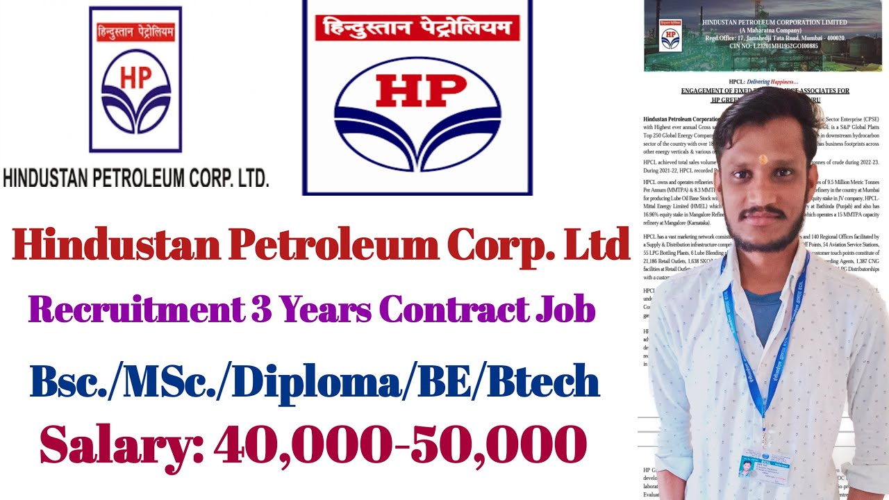 HPCL Recruitment 2023 | 3 Years Contract Job | Hindustan petroleum ...