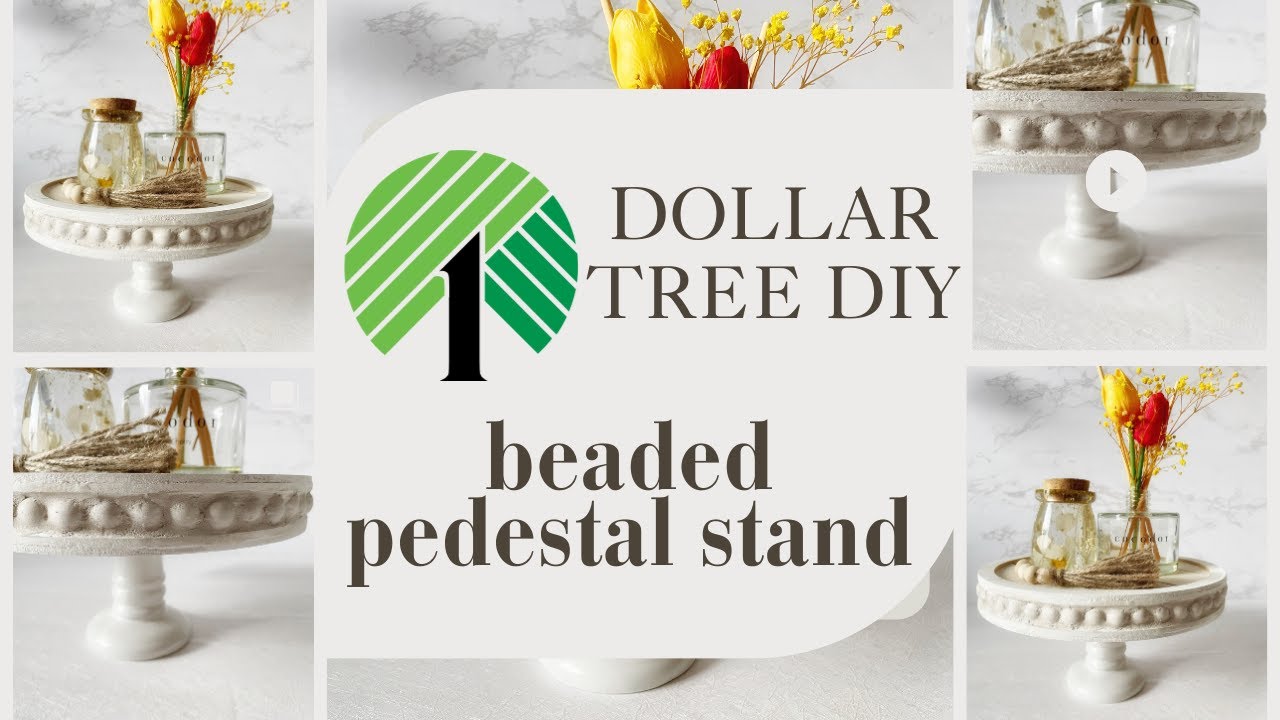 DOLLAR TREE DIY: Beaded Pedestal stand - YouTube