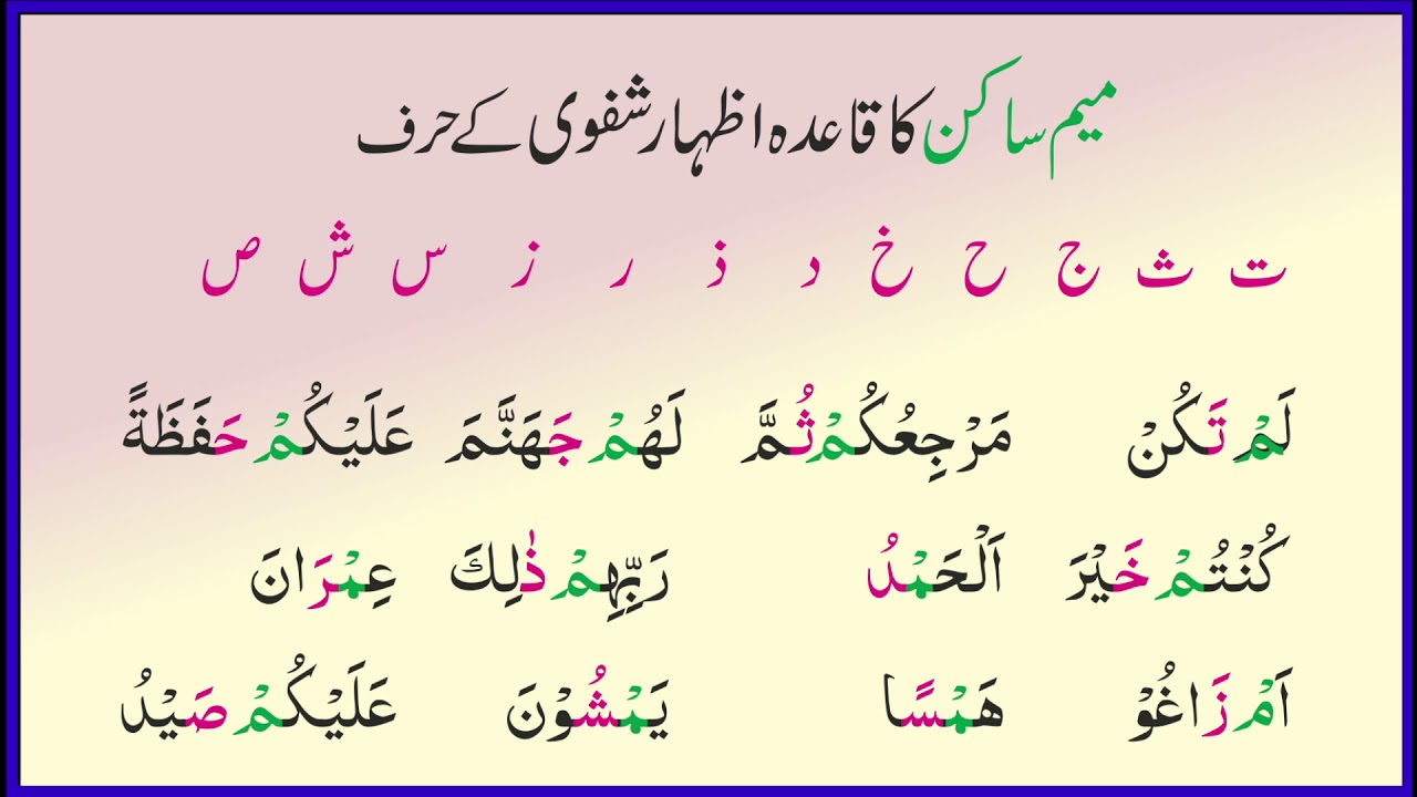 Dars Shafawi G 7 Qaida Izhar,Iqfa,Idgam - YouTube