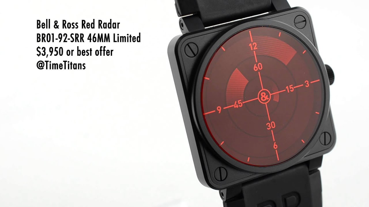 Bell & Ross Red Radar BR-01-SRR Limited Automatic Flight Instrument PVD ...