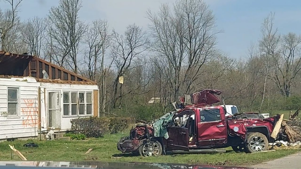 Extreme Tornado Damage In Sullivan Indiana, Crawford County Airport ...
