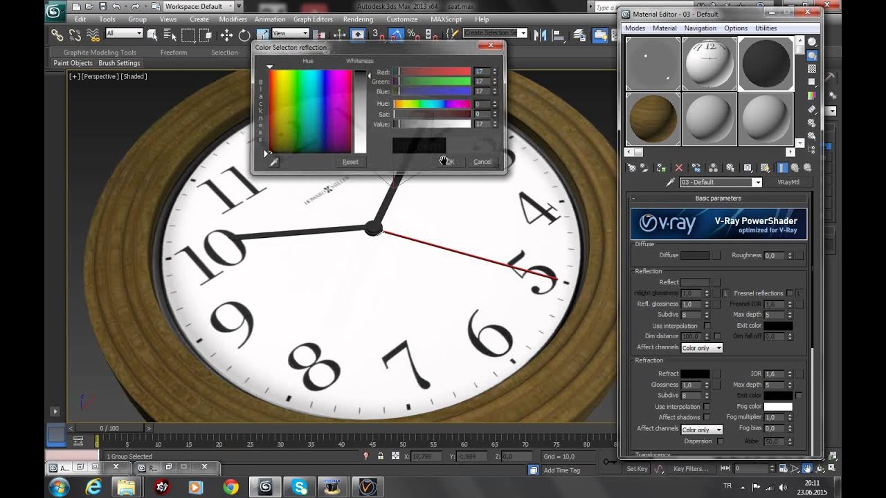 Clock in 3dsmax - Part II: Texturing,Lighting and Rendering - YouTube