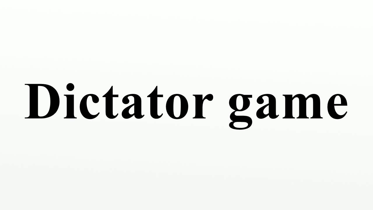 Dictator game - YouTube