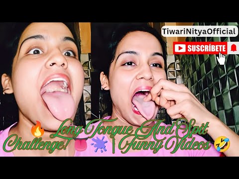 🔥 Long Tongue And Spit Challenge! 👅🫟 | Funny Videos 🤣 #challenge #funny #vlog