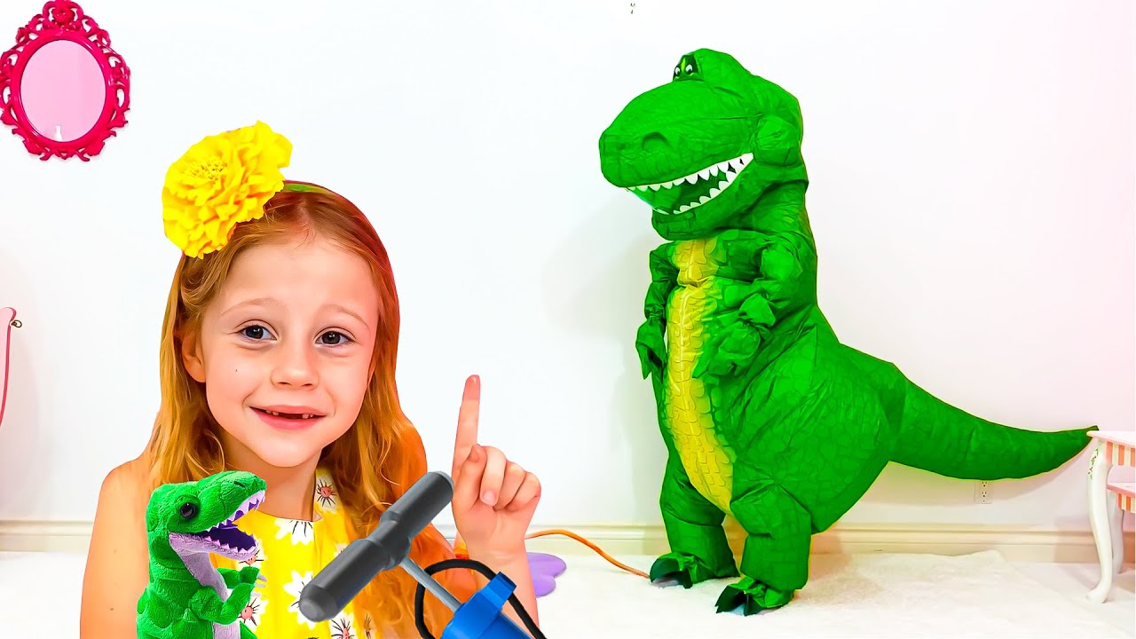Nastya turns small toys into huge toys with magic - YouTube