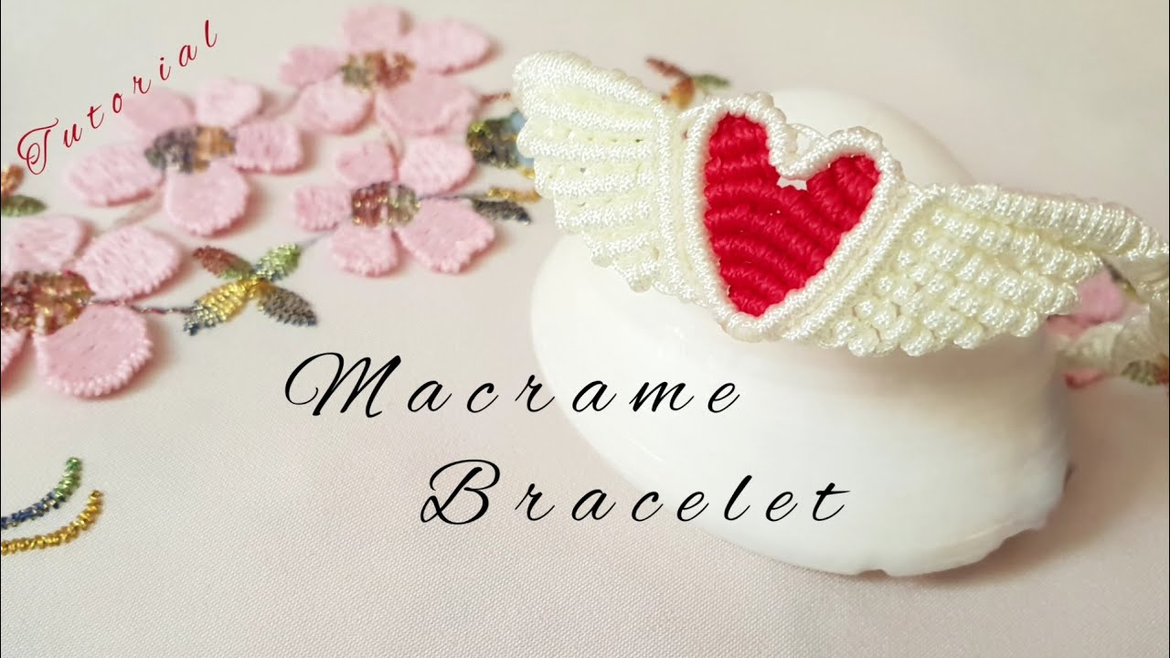 How to make heart macrame bracelet/ Diy lovely macrame bracelet ...