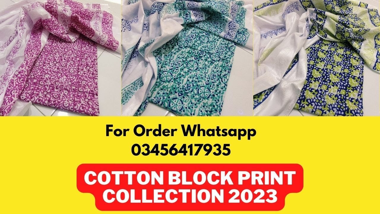 Cotton Block Print Collection 2023 | Fabric Cotton | 2piece suit | MH ...