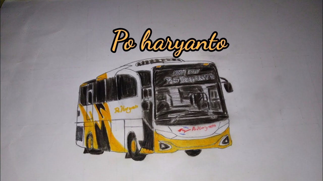 Menggambar bus po haryanto | Tutorial menggambar - YouTube