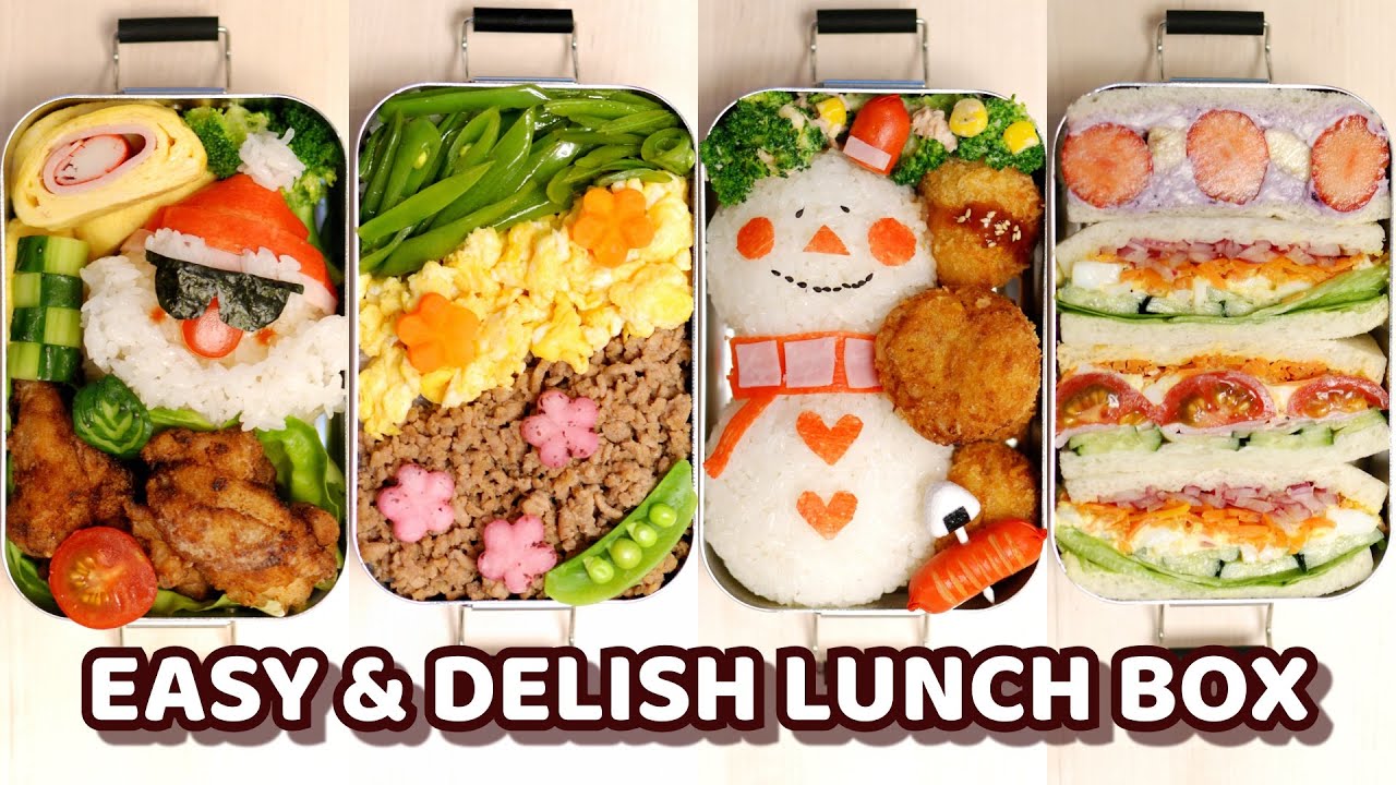 Japanese BENTO BOX Lunch Ideas #7 - Santa Claus & Snowman Bento, etc ...