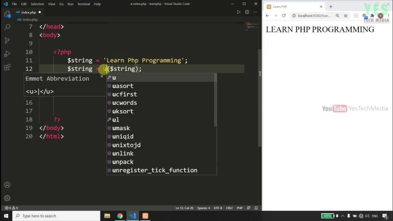 String Functions | PHP Malayalam Tutorial | Part 17 of 22 | - YouTube