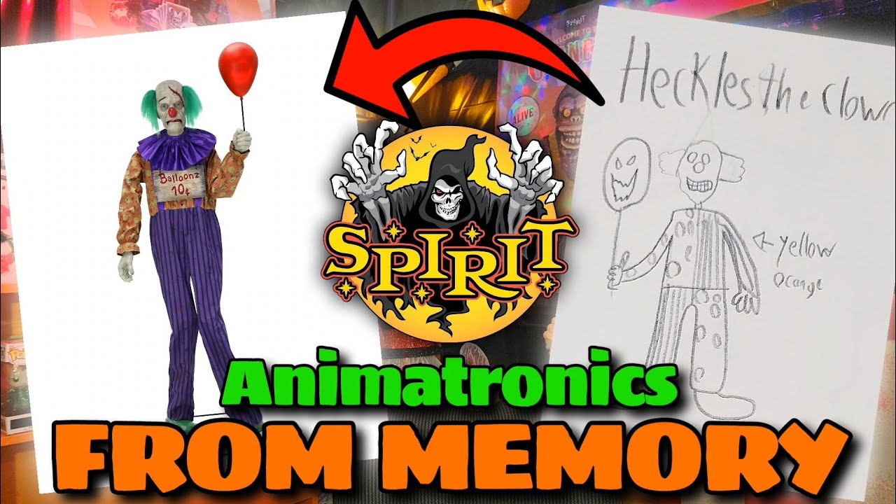 Drawing Spirit Halloween Animatronics From Memory - YouTube