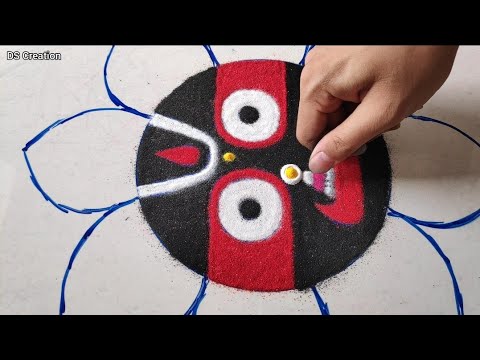 Lord jagannath rangoli/jagannath rangoli simple/Kartik purnima special ...
