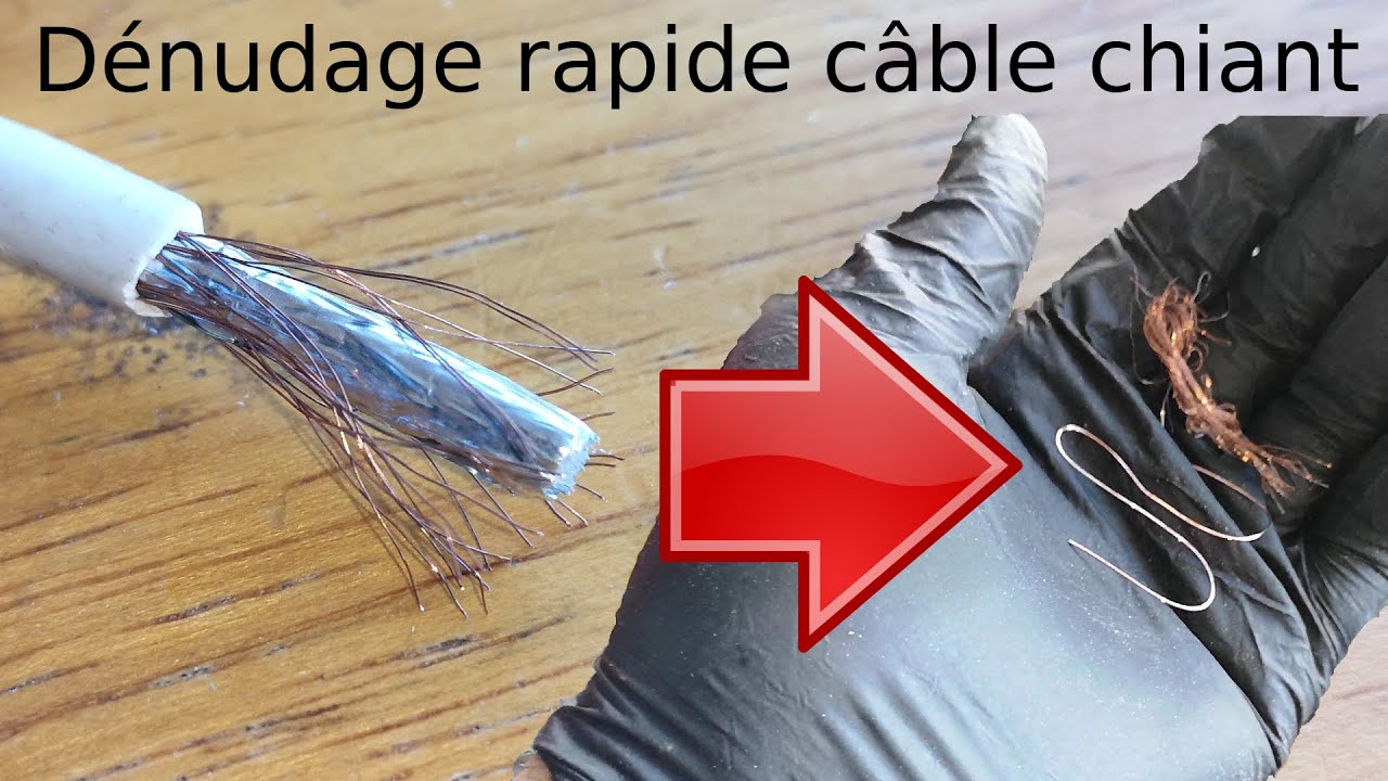 Comment dénuder un câble électrique chiant: tresse cuivre autour d'une ...