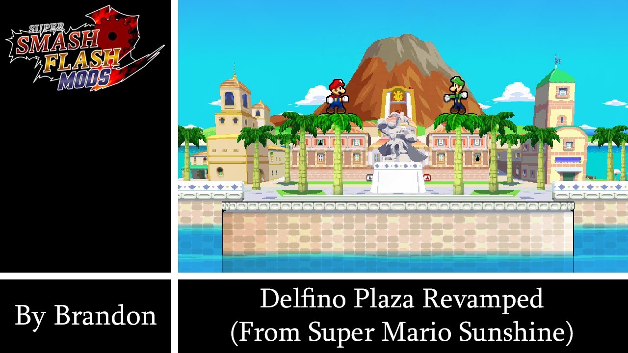 SSF2 Mods Showcase: Delfino Plaza Revamped (From Super Mario Sunshine ...