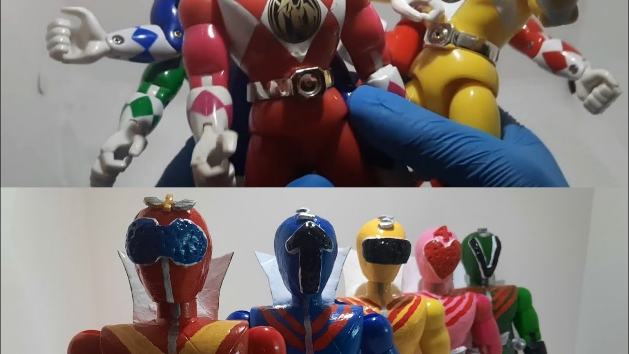 Converting 1993 Bandai Power Rangers into Himitsu Sentai Goranger - YouTube