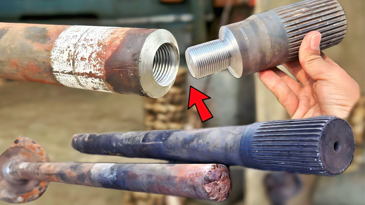 Threads Method Used for Repairing Truck Broken Axle || Restoration of ...