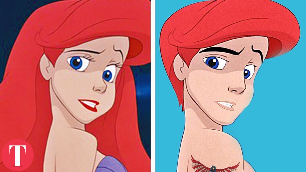 10 Disney Princesses Reimagined As Opposite Genders - YouTube