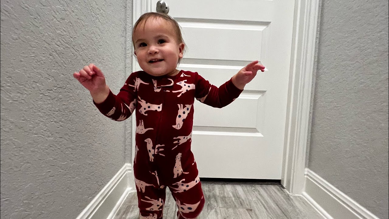 Baby’s walking progress is amazing. Body control is so good. Keep going ...