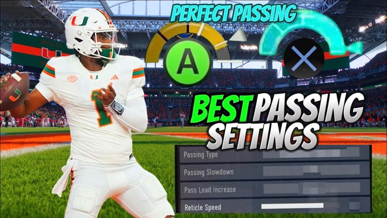 Best Passing Settings in College Football 25 THROW PERFECT PASSES ...