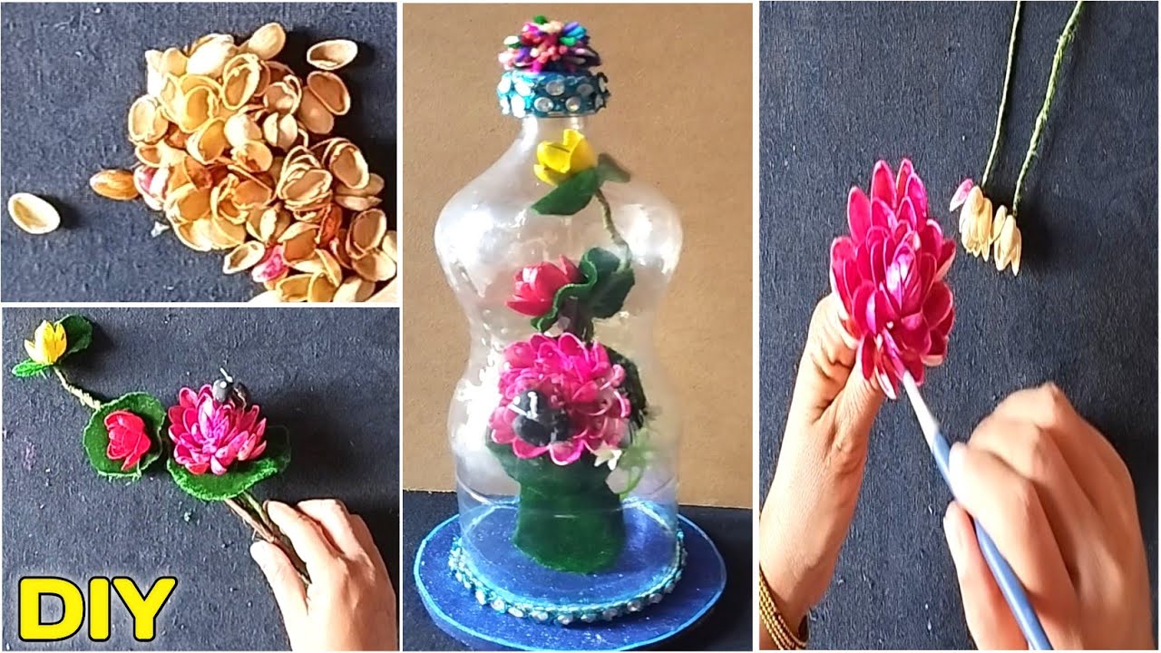DIY Pista Shell Craft / Pistachio Shell Reuse ideas / Showpiece for ...