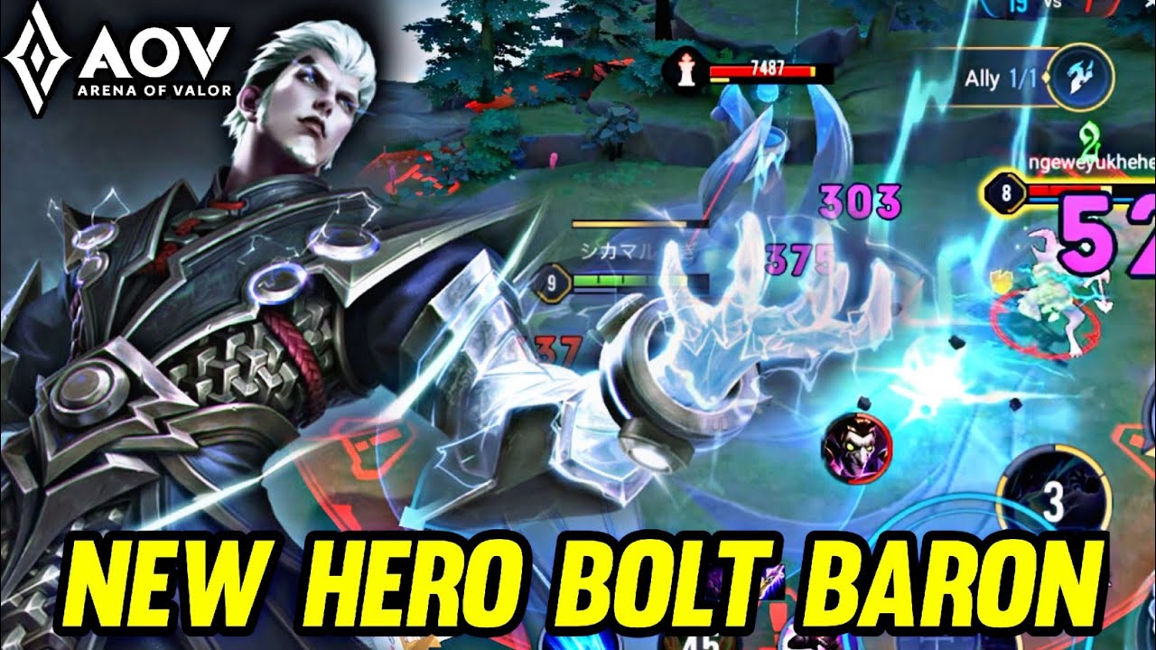 AOV : NEW HERO BOLT BARON GAMEPLAY - ARENA OF VALOR LIÊNQUÂNMOBILE ROV ...