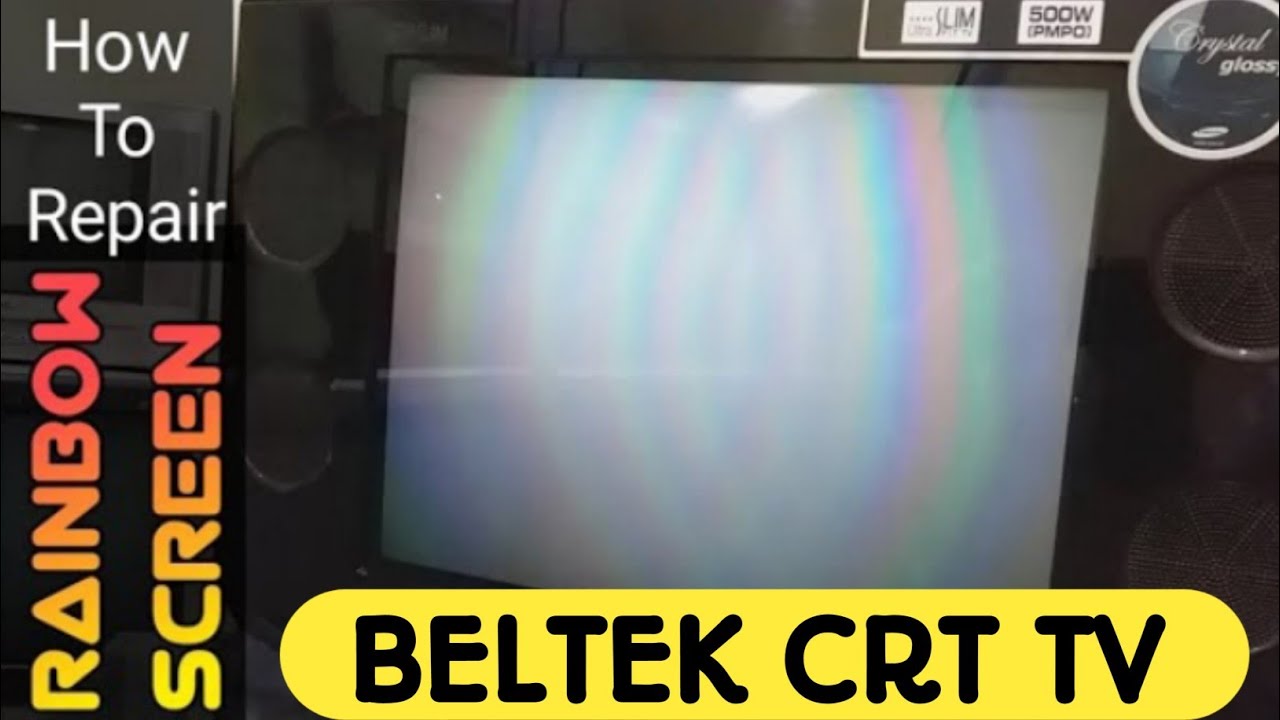 How To Repair BELTEK CRT TV Rainbow Problem || Beltek CRT TV Vertical ...