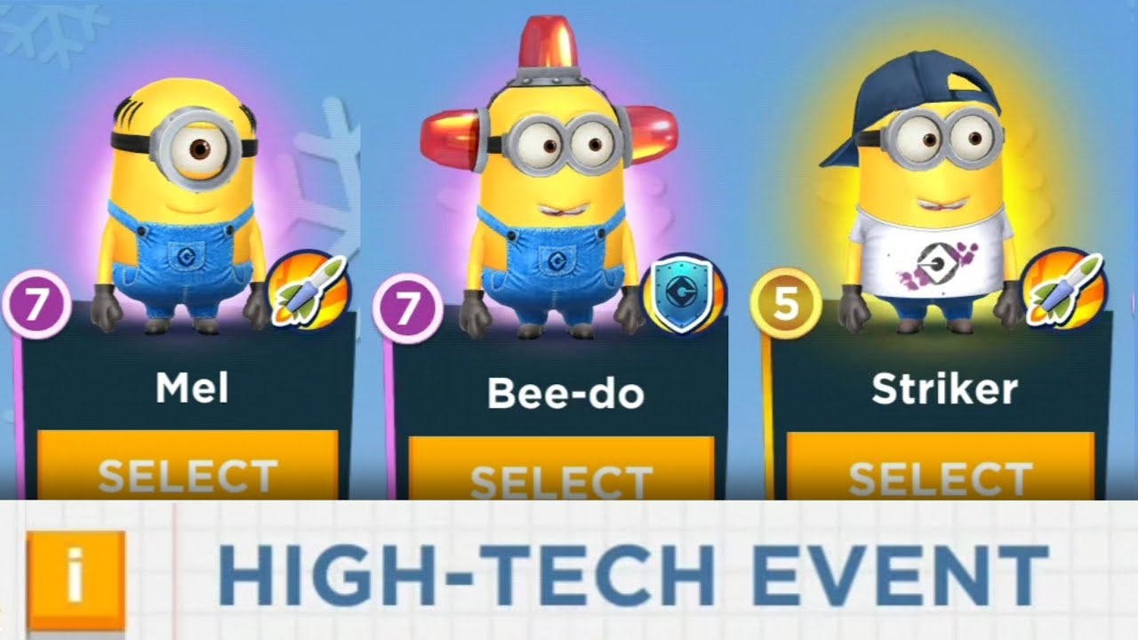 Minion Rush New Event High-Tech Bee-do and Mel and Striker minions ...