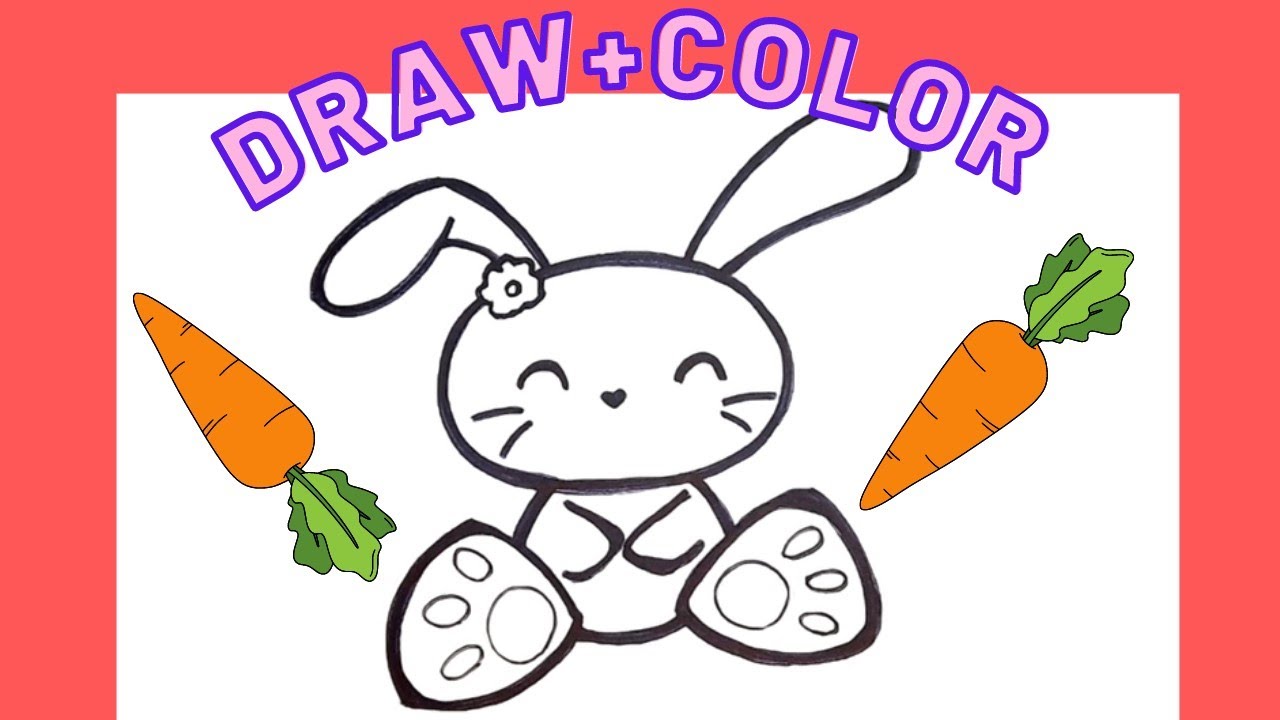 Drawing Rabbit/How To Draw Rabbit, Cute And Easy - YouTube