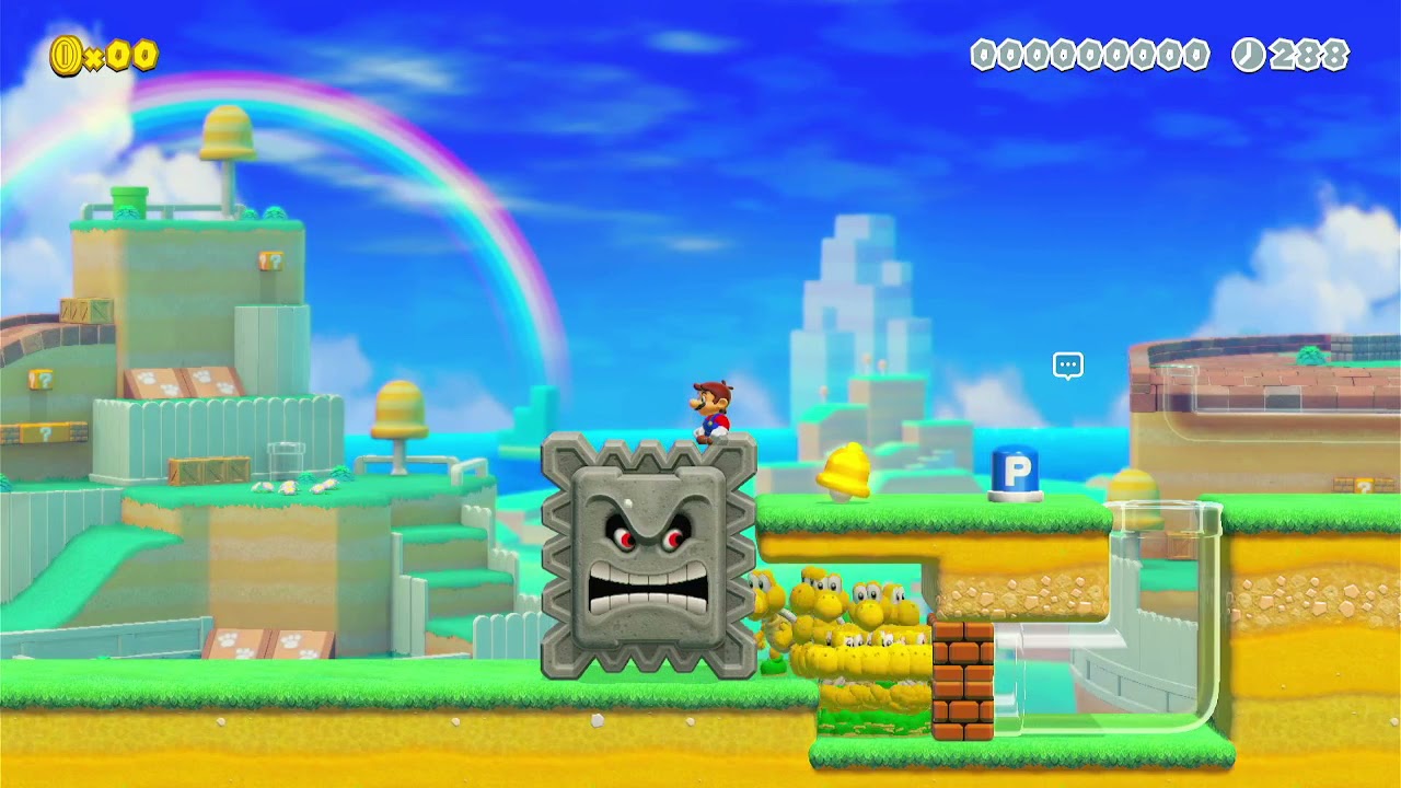 A tsunami of koopas happened when Mario is trying to finish the level ...