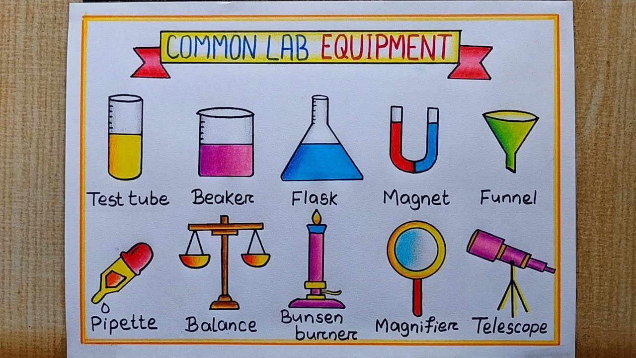 Science Day Special drawing easy| Scientific Equipment Poster| Common ...