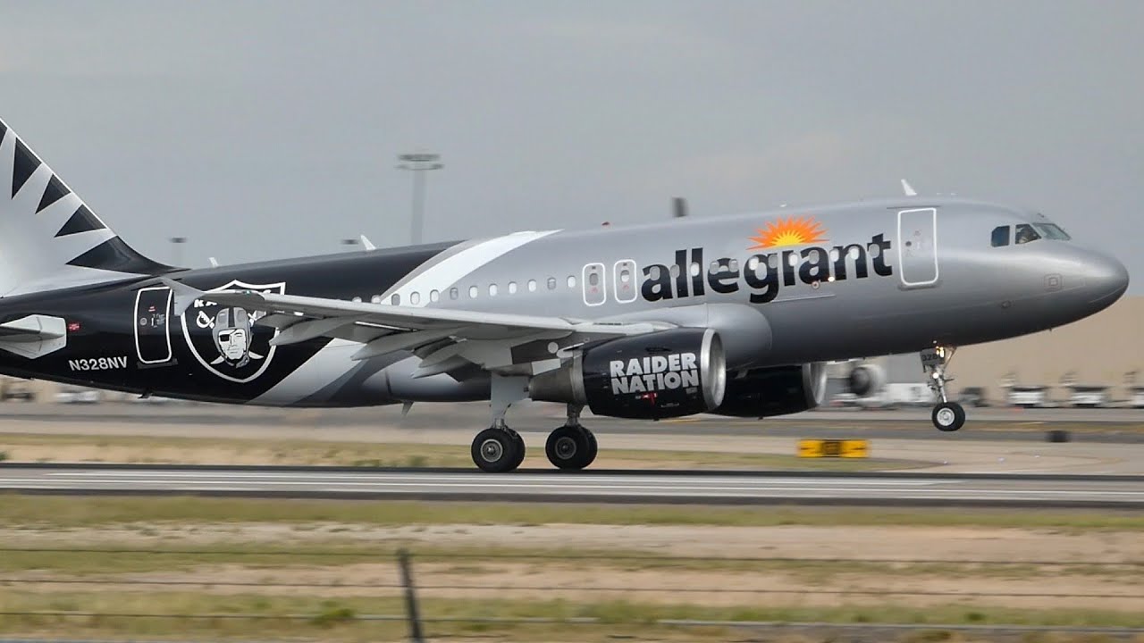 Allegiant A319 (Raiders livery) landing at El Paso Intl Airport | 9/5 ...