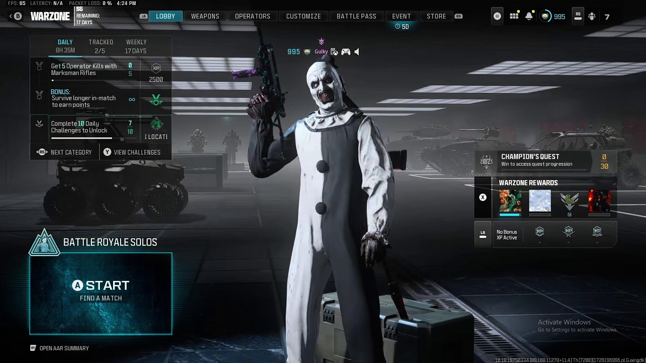 THE CHAMP IS HERE! Solos and Rando Que Warzone - Gulky - YouTube