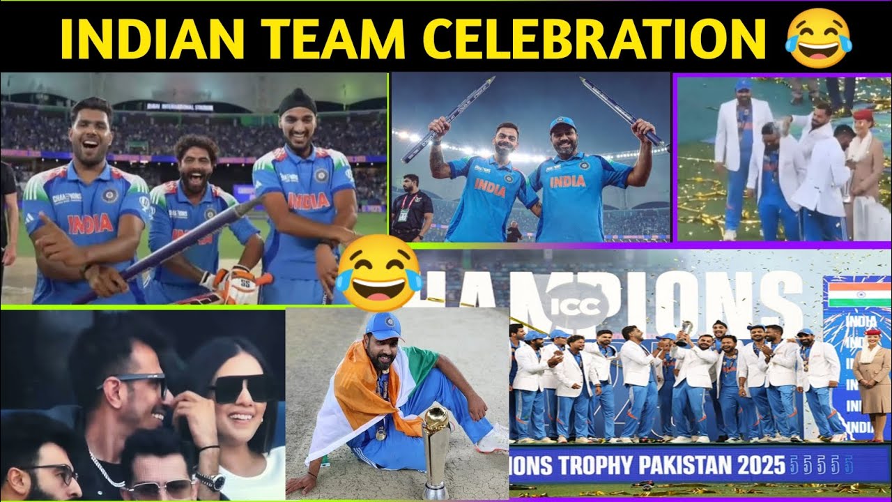 ROHIT VIRAT DANDIYA DANCE😂🏆INDIAN TEAM TROPHY CELEBRATION | IND VS NZ ...