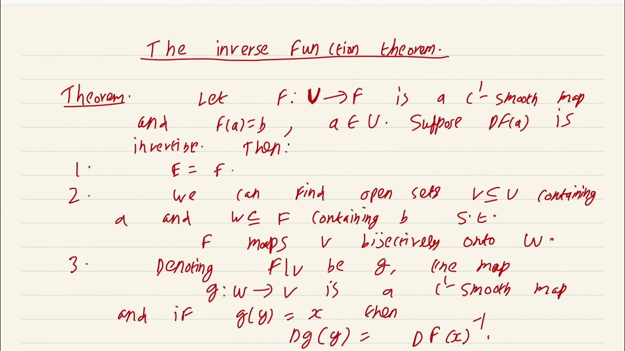 Real Analysis Lecture 53: The Inverse function theorem - YouTube