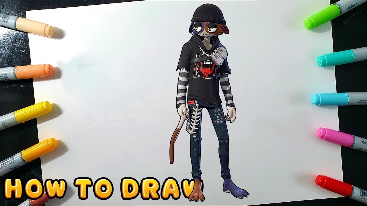 How To Draw Meow Skulls Skin ( Cloud Nine ) From Fortnite Season 4 ...