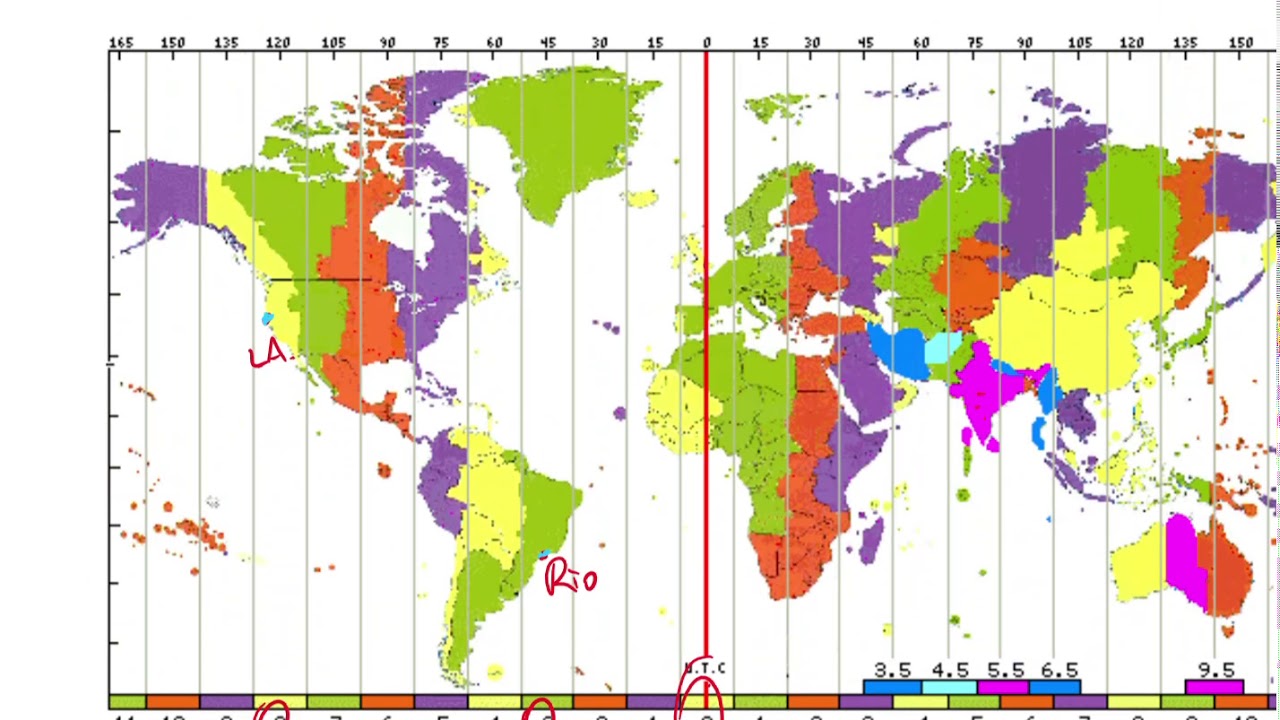 Time Zones Part 2 Examples Time Differences - YouTube