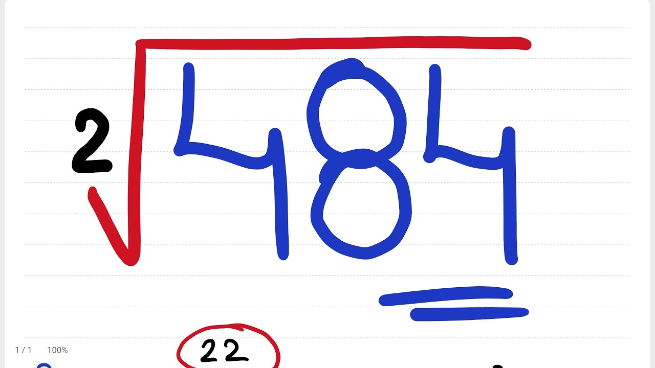 Square root of 484 | square root by long division method | square root ...