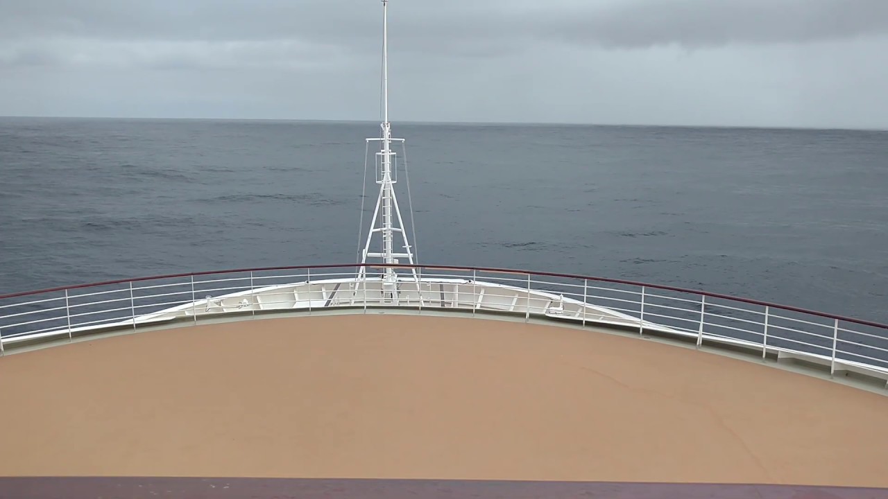 Cruise Ship Sailing on Open Sea-Ships Bow View - YouTube