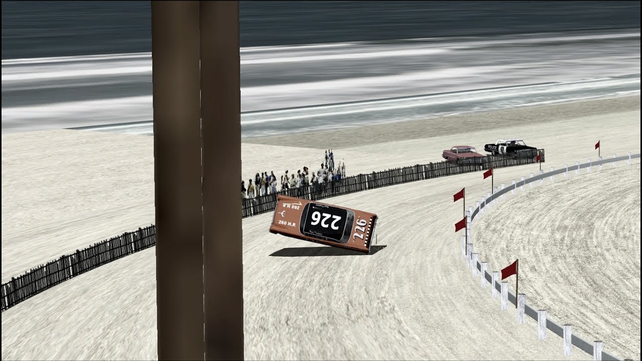 1956 Daytona Beach 160 Russ Truelove Flip | NR2003 Reenactment - YouTube