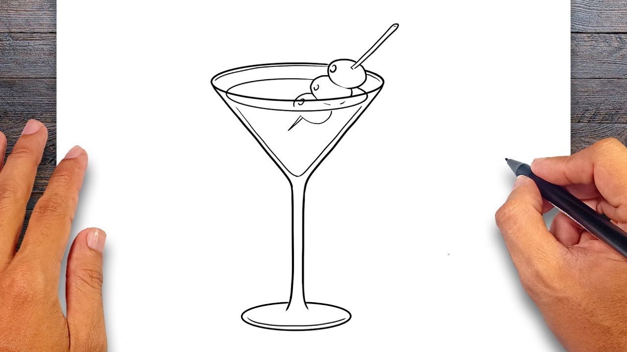 How to draw Martini Cocktail - YouTube