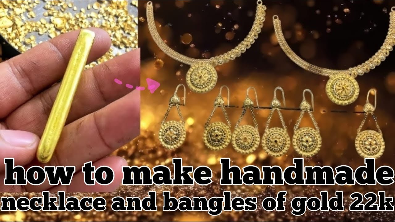 22k Gold Necklace and bangles Making | How Gold Necklace set is made ...