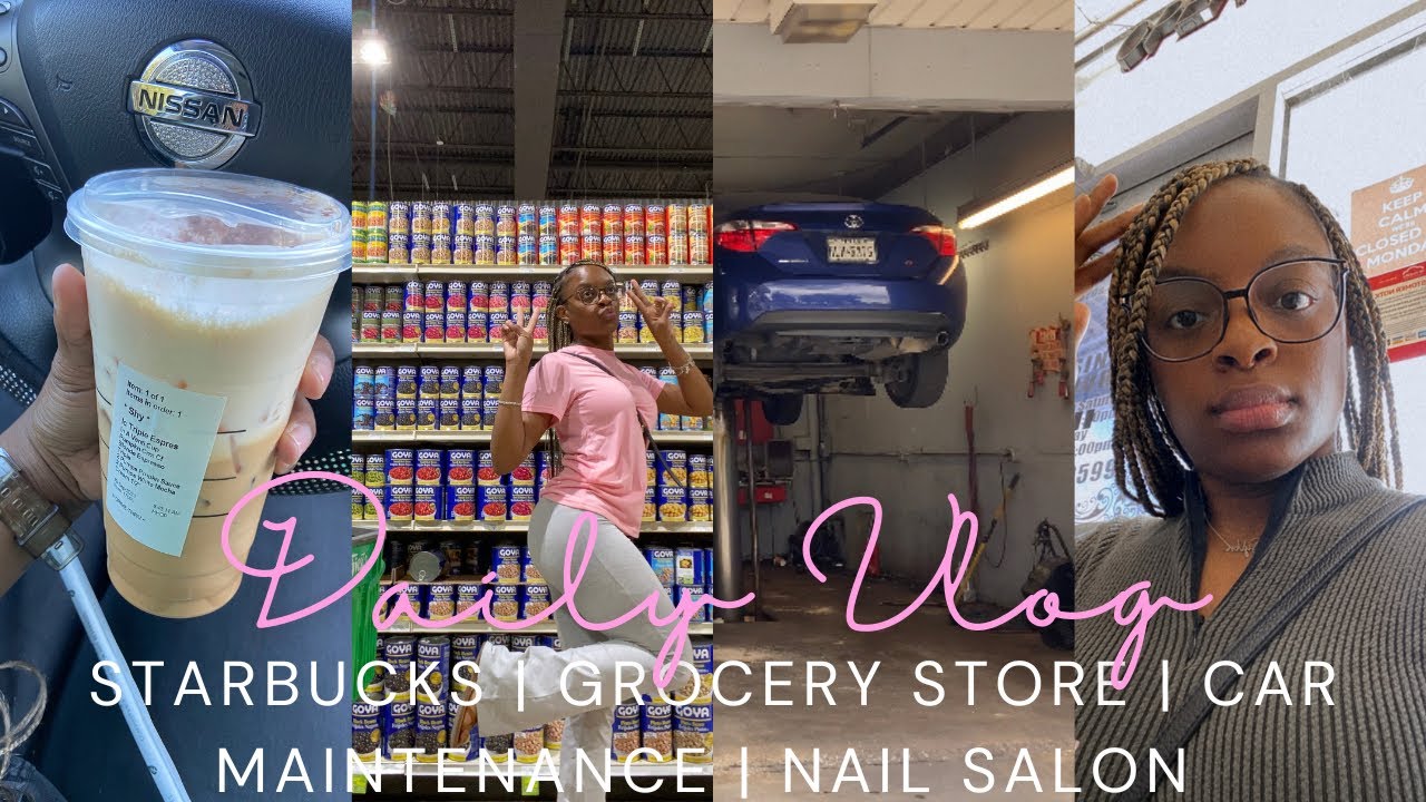 VLOG: STARBUCKS FALL DRINKS | GROCERY RUN | CAR MAINTENANCE | NAIL ...