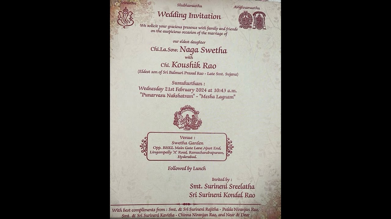 Naga Swetha With Koushik Rao || Prabhu Yendamuri filims || Wedding ...