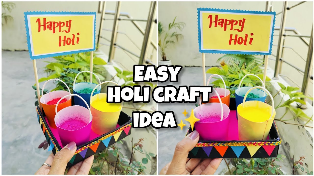 DIY Holi Craft Ideas | How to Make Holi Craft | DIY Holi Hamper - YouTube